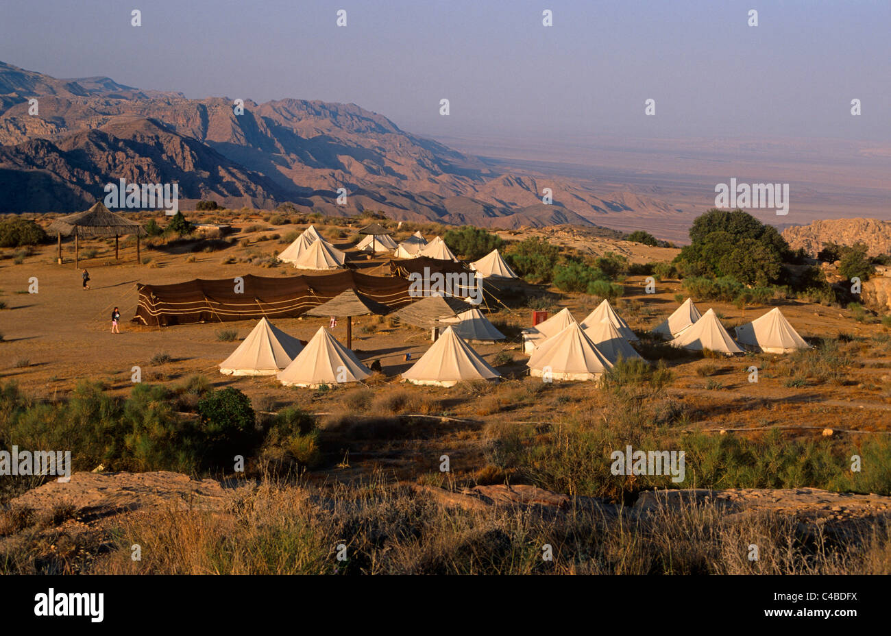 Jordan, Dana Biosphere Reserve. Set on the edge of Wadi Shagg al Kelbe ...