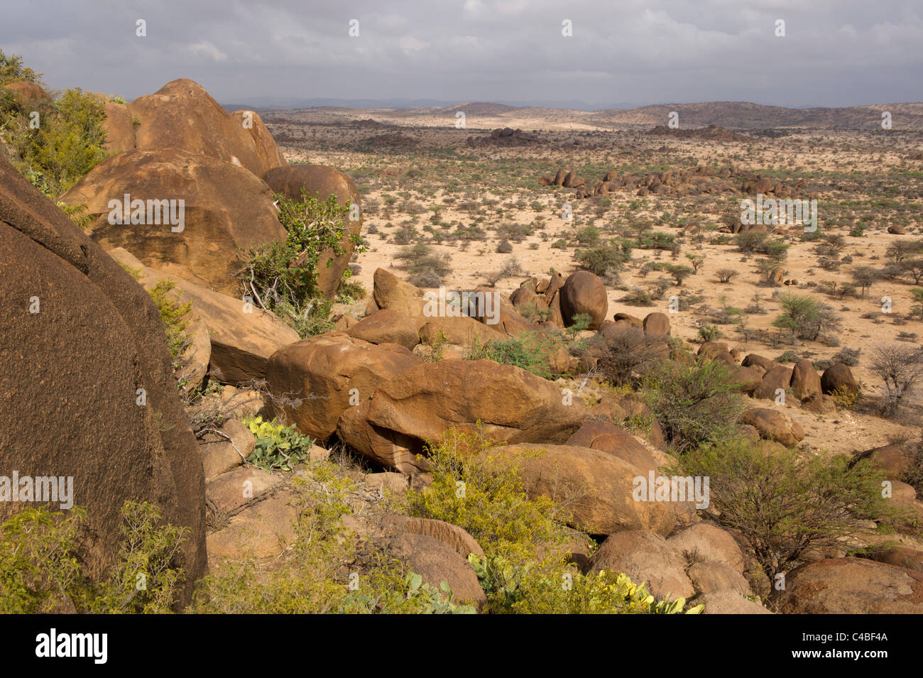 Scenery at the site of Dhagax Khoure, ancient rock-art, Somaliland ...
