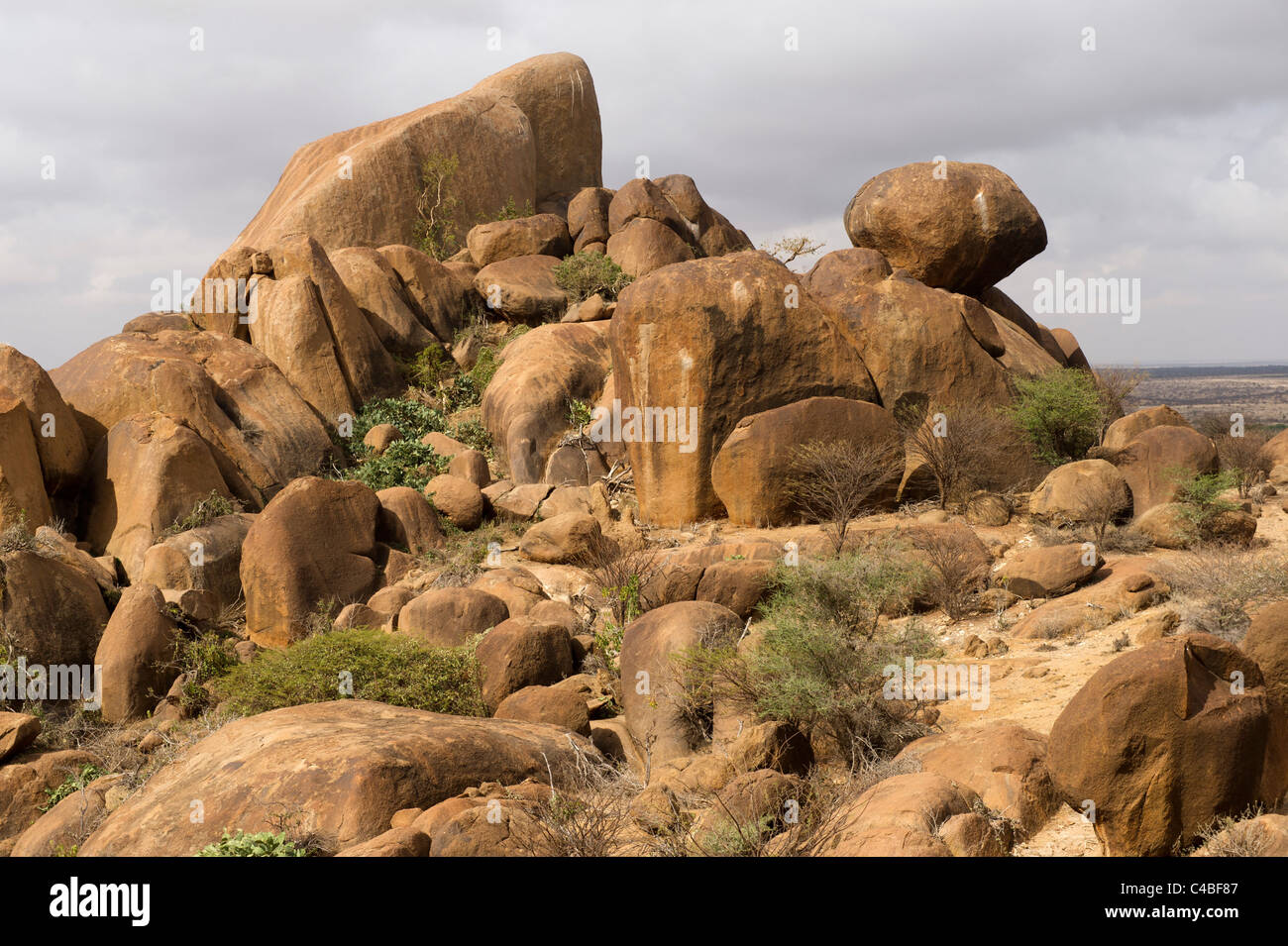 Scenery at the site of Dhagax Khoure, ancient rock-art, Somaliland ...