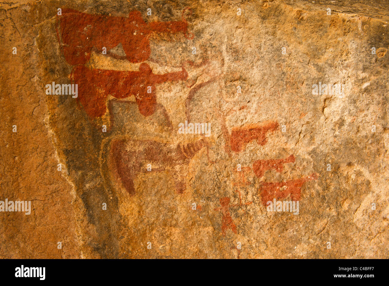 Dhagax Khoure, ancient rock-art depicting cattle, Somaliland, Somalia ...