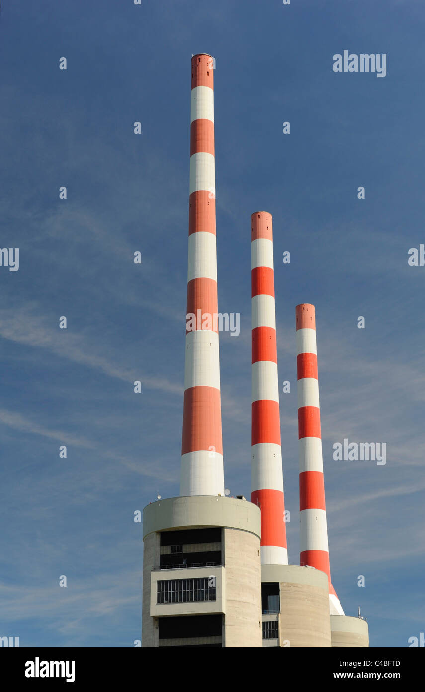 industrial chimney of energy power station Stock Photo - Alamy