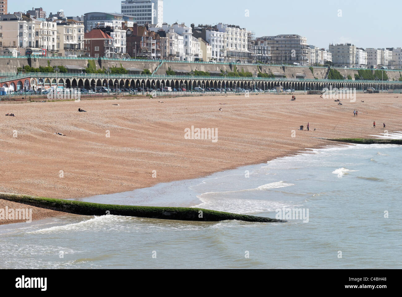 Shingle Beach at Brighton. East Sussex. England. Viewed from the pier ...