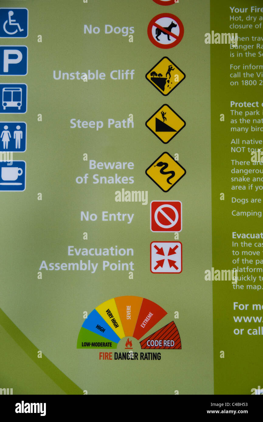 warning sign at national park Stock Photo - Alamy