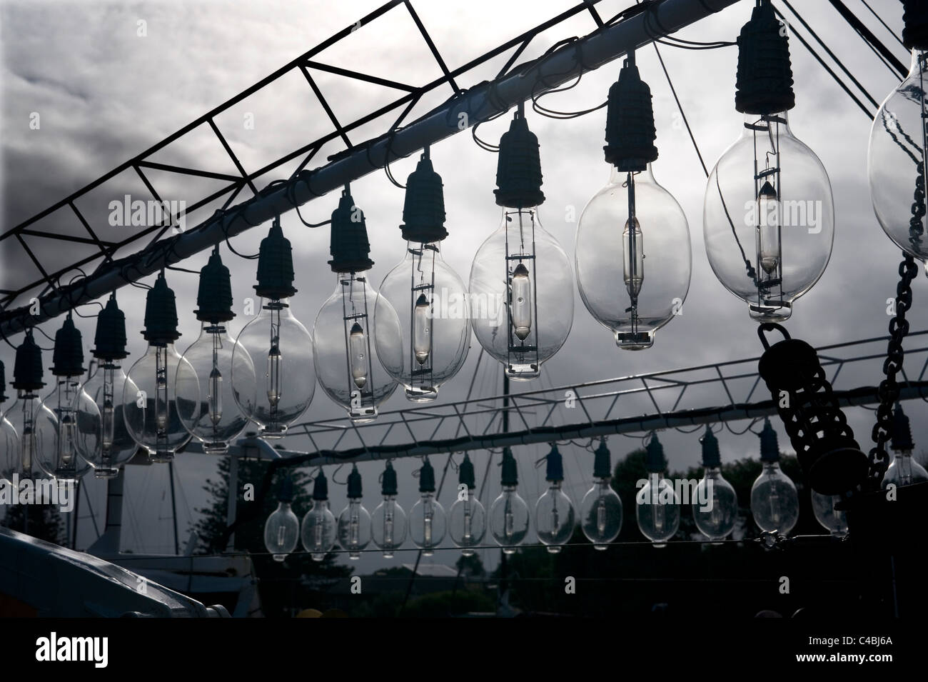 big light bulbs fishing boat Stock Photo - Alamy