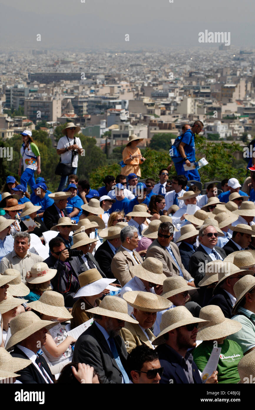 Special Olympics Torch Lighting Ceremony in Pnyx Athens Greece Stock ...