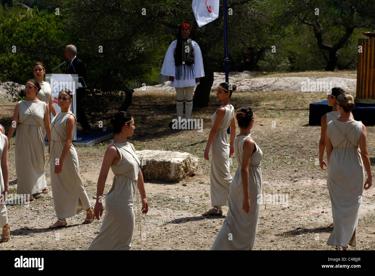 Special Olympics Torch Lighting Ceremony in Pnyx Athens Greece Stock ...