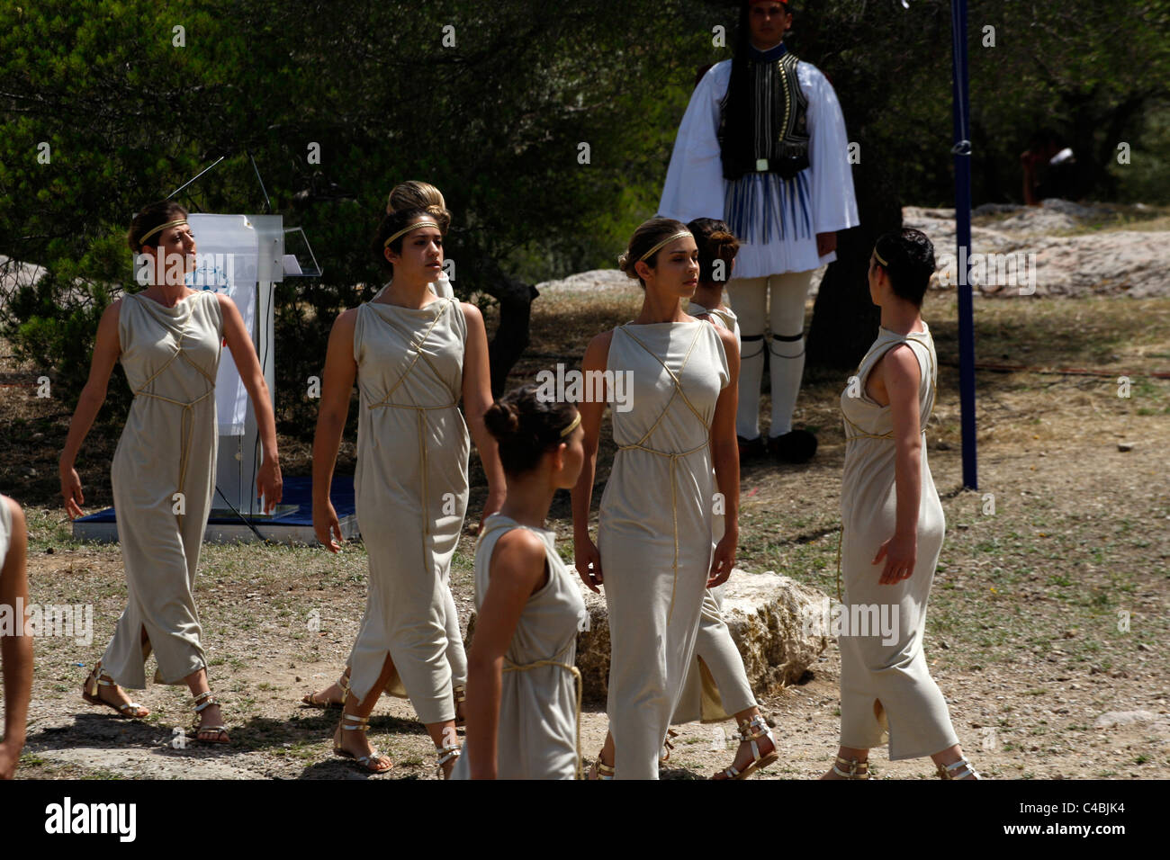 Special Olympics Torch Lighting Ceremony in Pnyx Athens Greece Stock ...