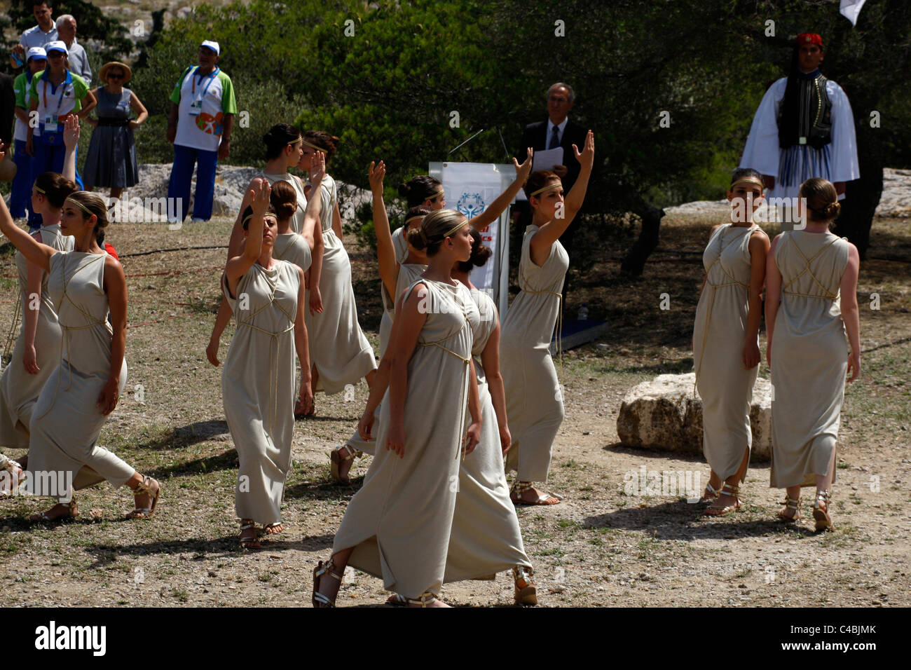 Special Olympics Torch Lighting Ceremony in Pnyx Athens Greece Stock ...