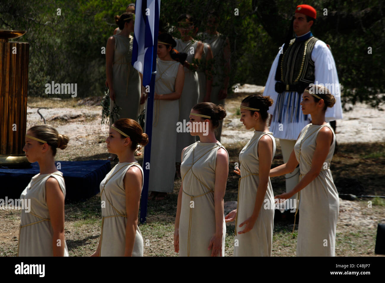 Special Olympics Torch Lighting Ceremony in Pnyx Athens Greece Stock ...