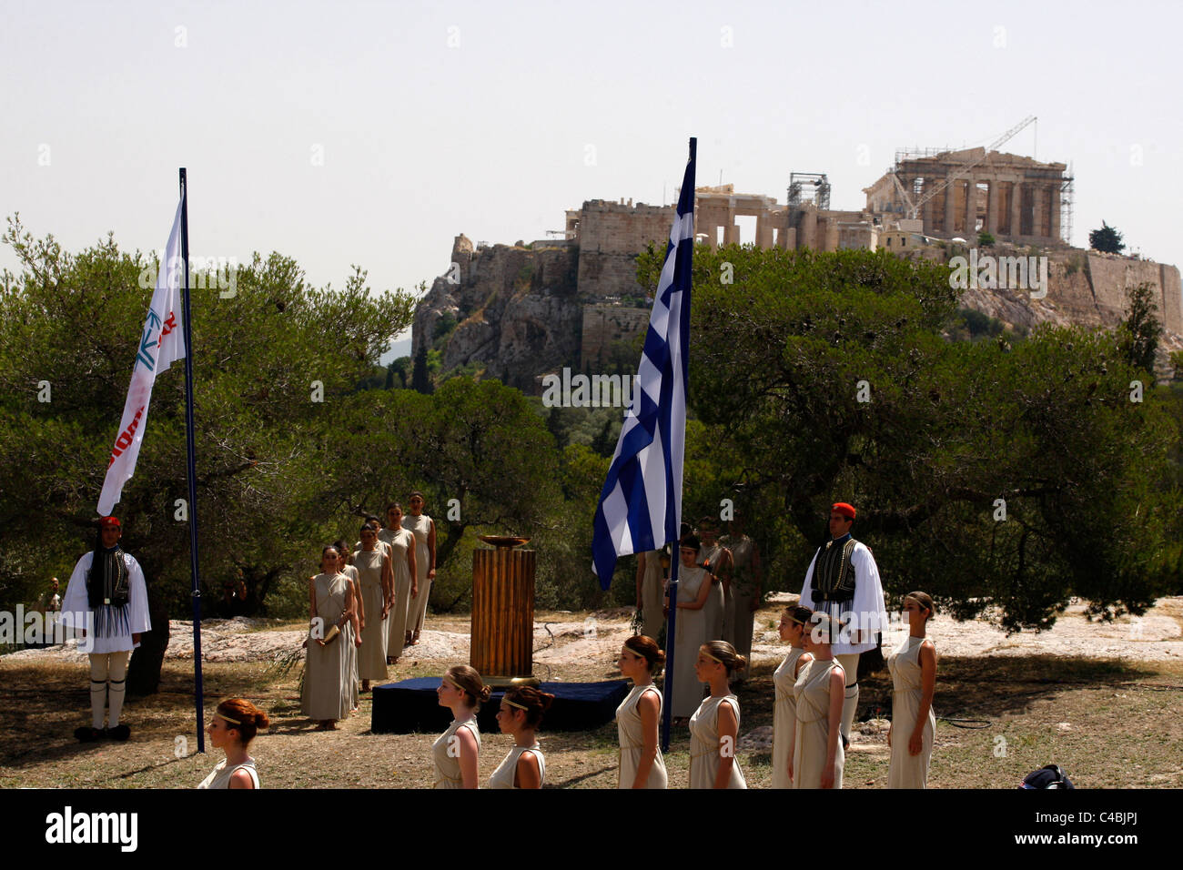 Special Olympics Torch Lighting Ceremony in Pnyx Athens Greece Stock ...
