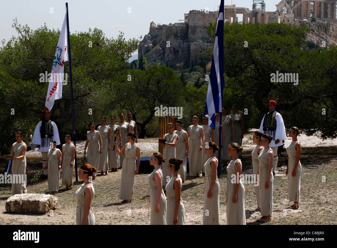 Special Olympics Torch Lighting Ceremony in Pnyx Athens Greece Stock ...