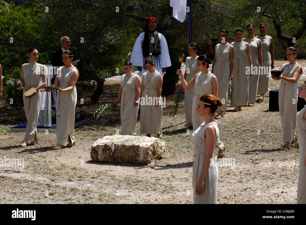 Special Olympics Torch Lighting Ceremony in Pnyx Athens Greece Stock ...