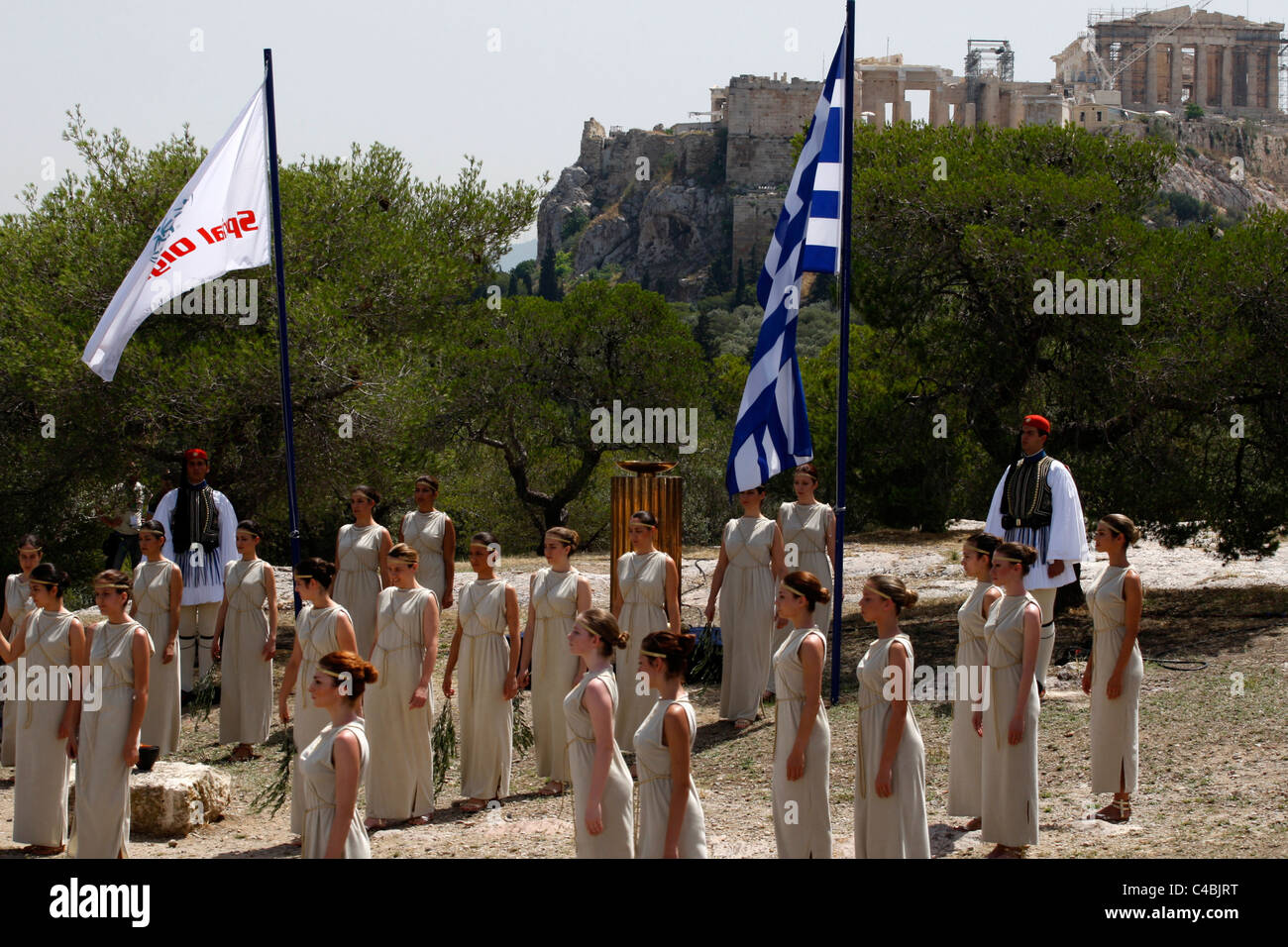 Special Olympics Torch Lighting Ceremony in Pnyx Athens Greece Stock ...