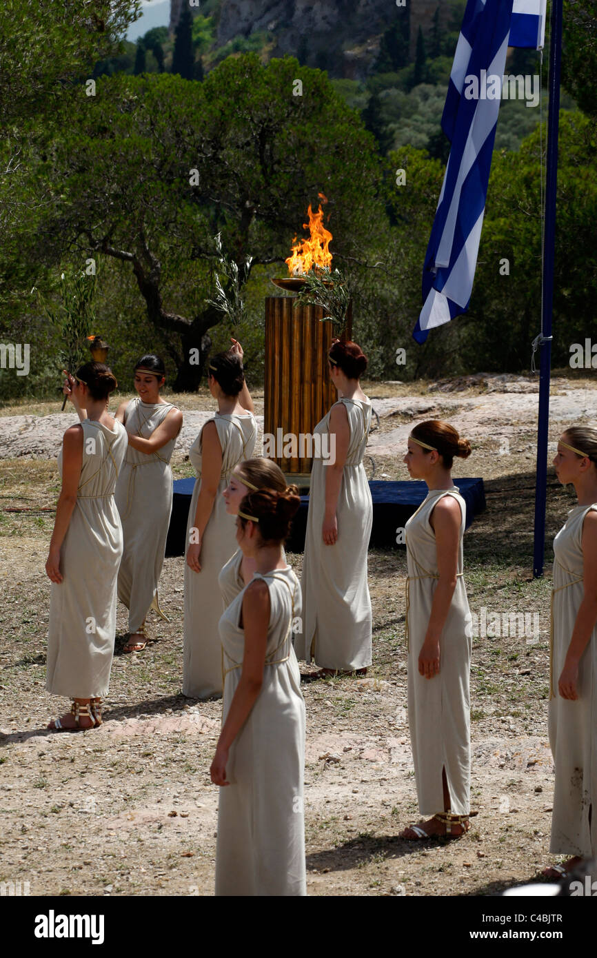 Special Olympics Torch Lighting Ceremony in Pnyx Athens Greece Stock ...