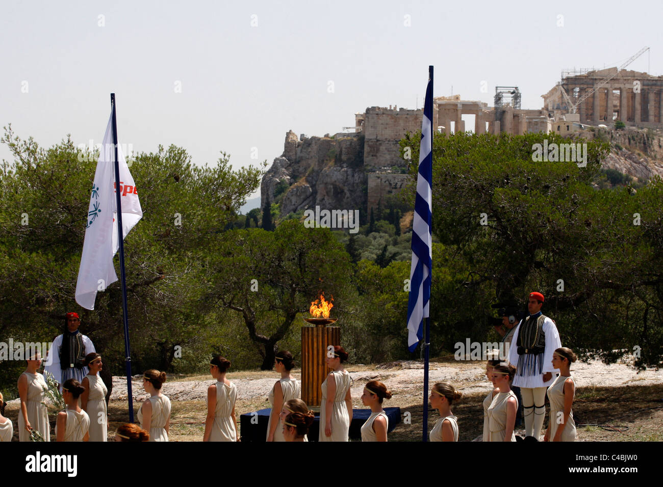 Special Olympics Torch Lighting Ceremony in Pnyx Athens Greece Stock ...