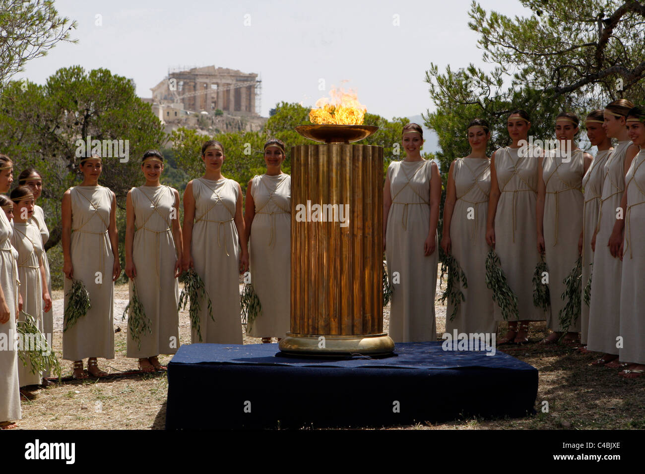 Special Olympics Torch Lighting Ceremony in Pnyx Athens Greece Stock ...