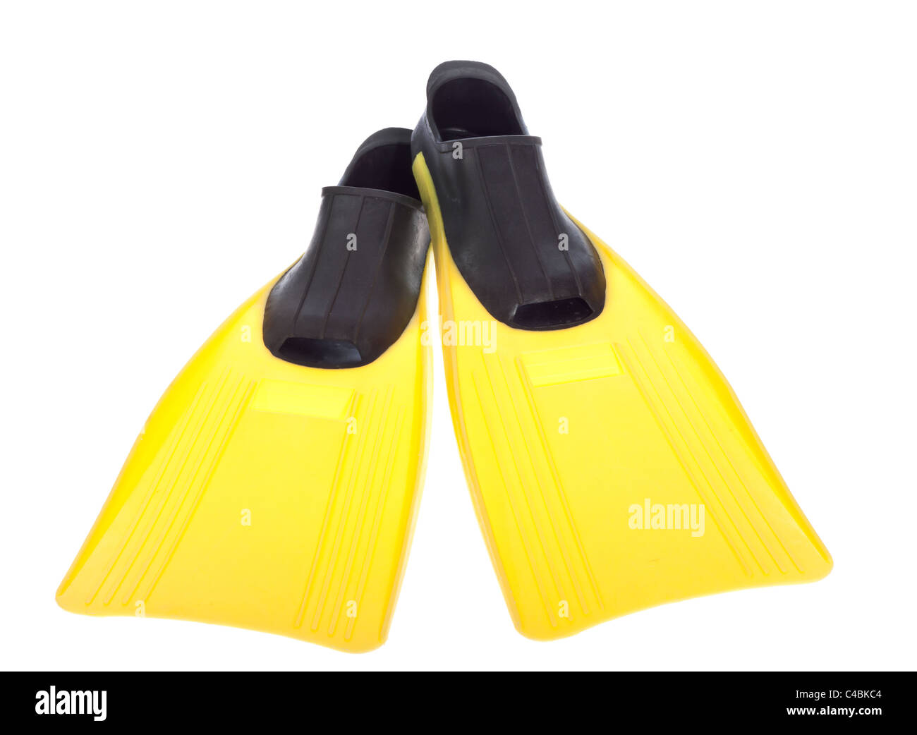 Yellow Flippers isolated on the white background Stock Photo - Alamy