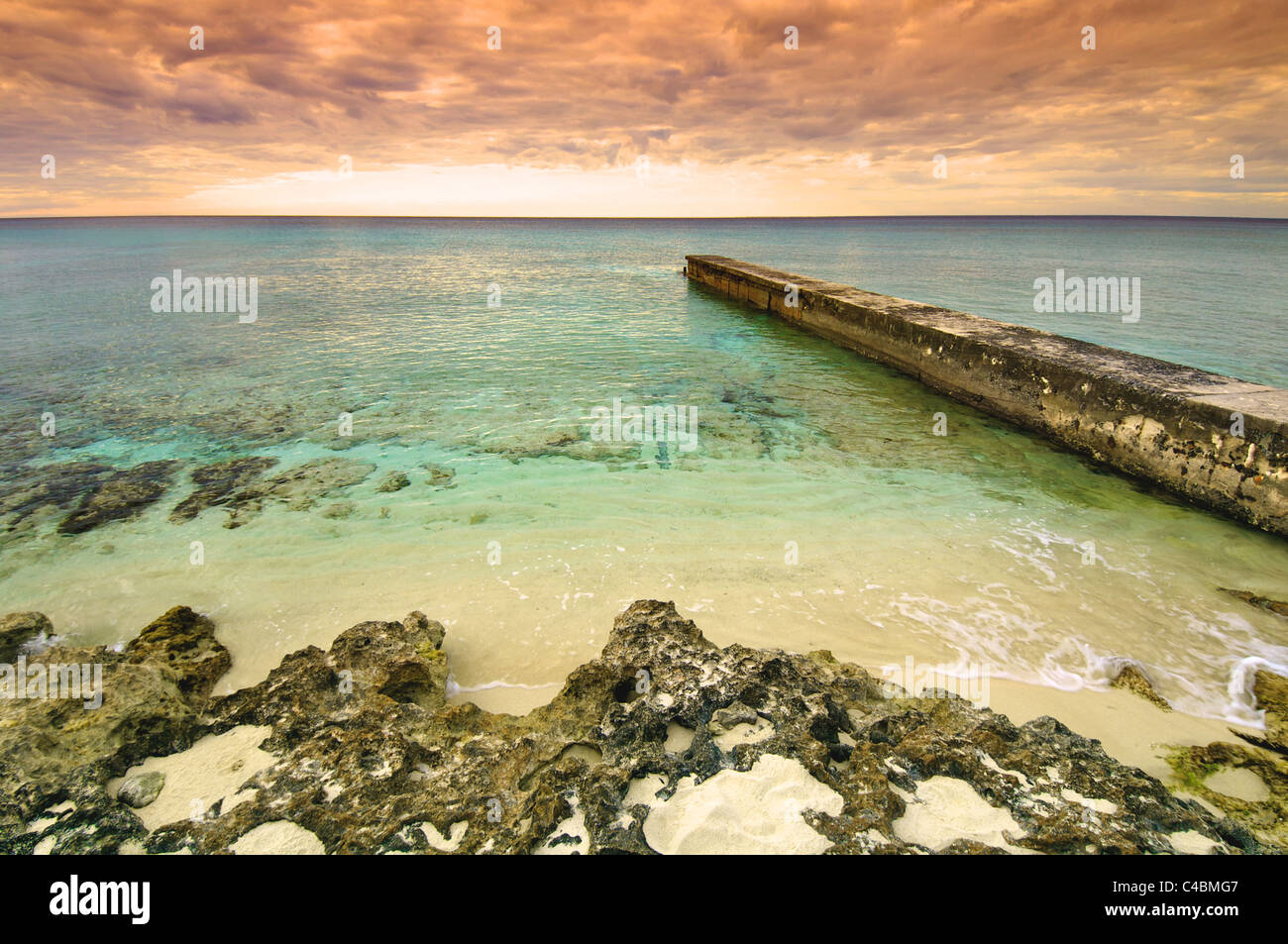 sunset at the beach tropical Maria la Gorda; Guanahacabibes Peninsula ...