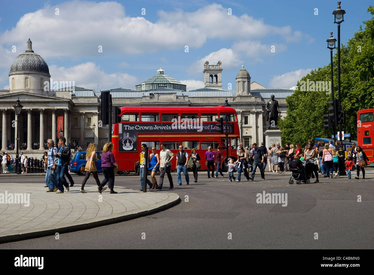 Routemaster Bus in Trafalgar Square London Stock Photo - Alamy