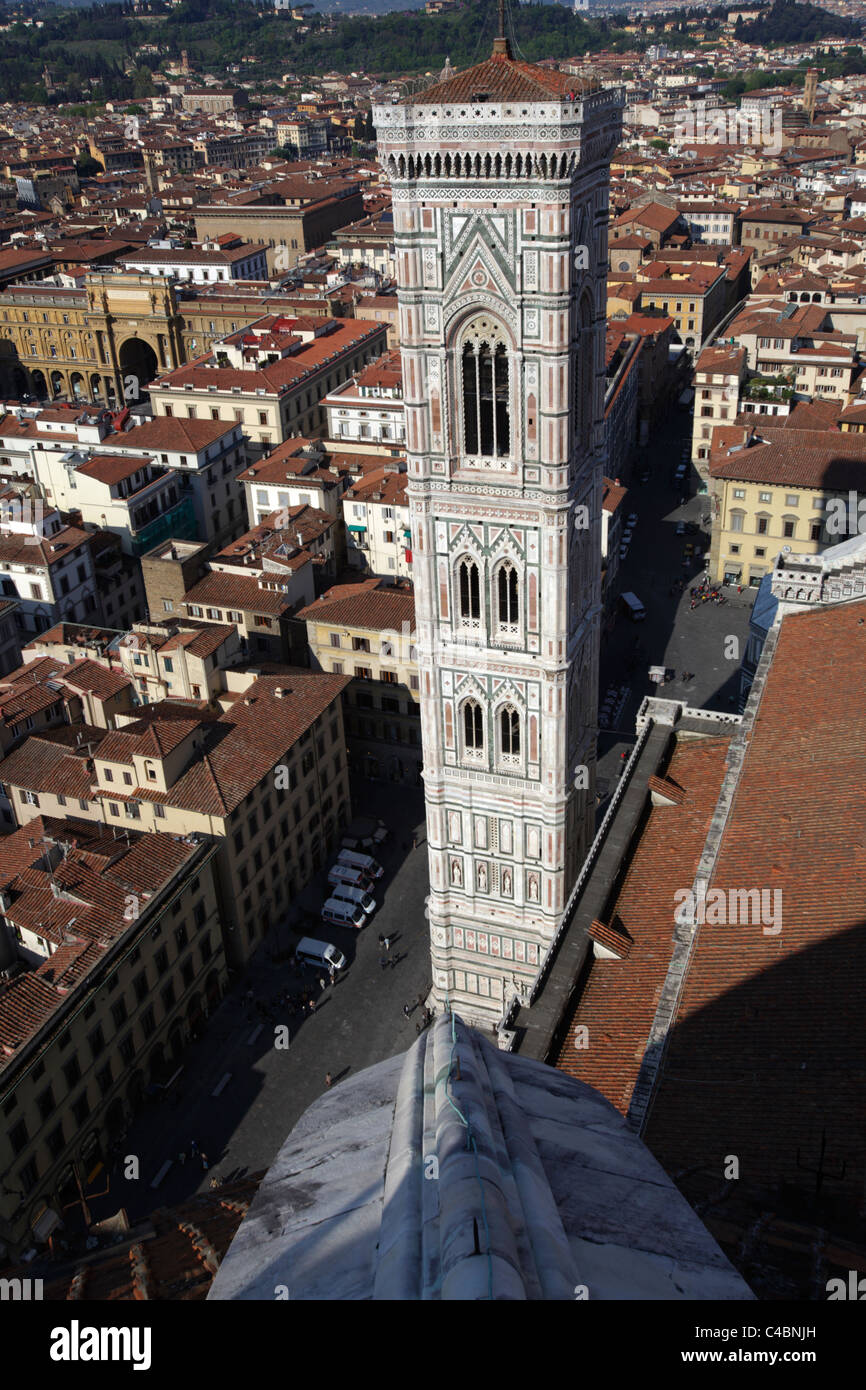 Giotto bell tower seen from Brunelleschi's cupola, Florence, Italy ...