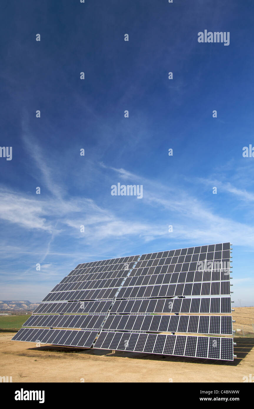 huge solar panel and blue sky Stock Photo - Alamy