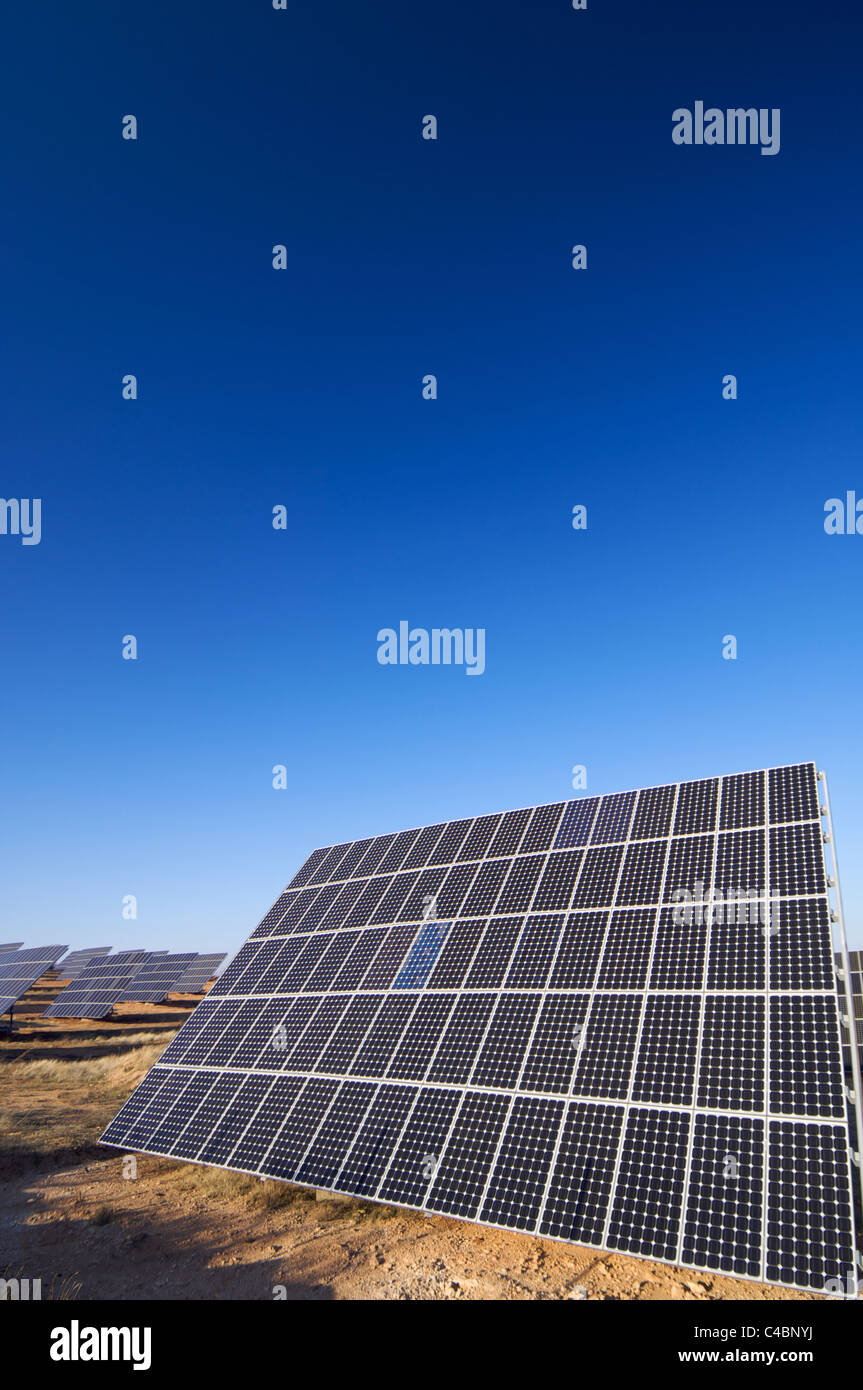 huge solar panels and clear sky Stock Photo - Alamy