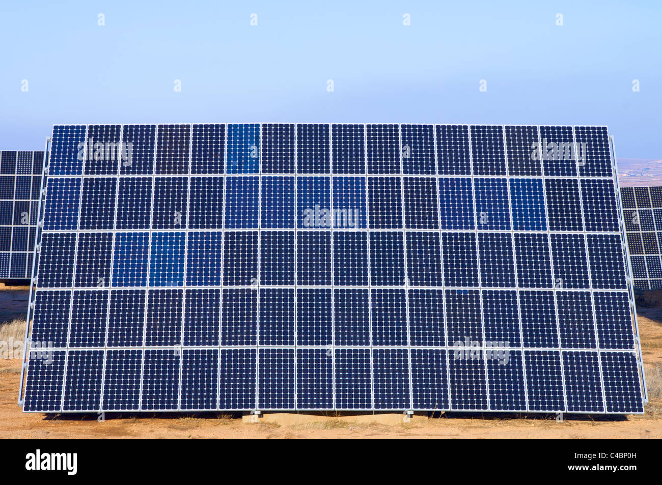 huge solar panel and clear sky Stock Photo - Alamy