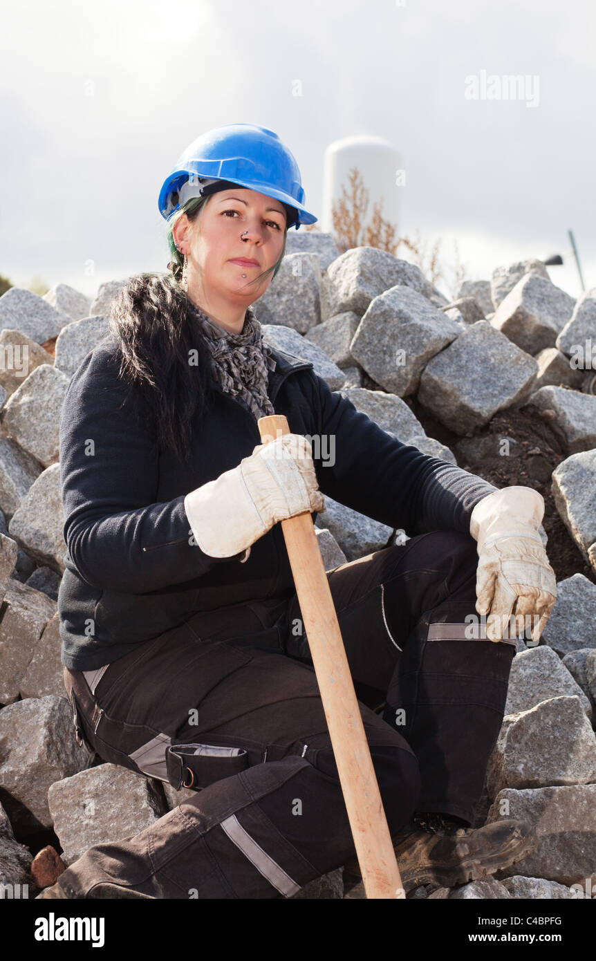 Woman Sledge Construction High Resolution Stock Photography and Images ...