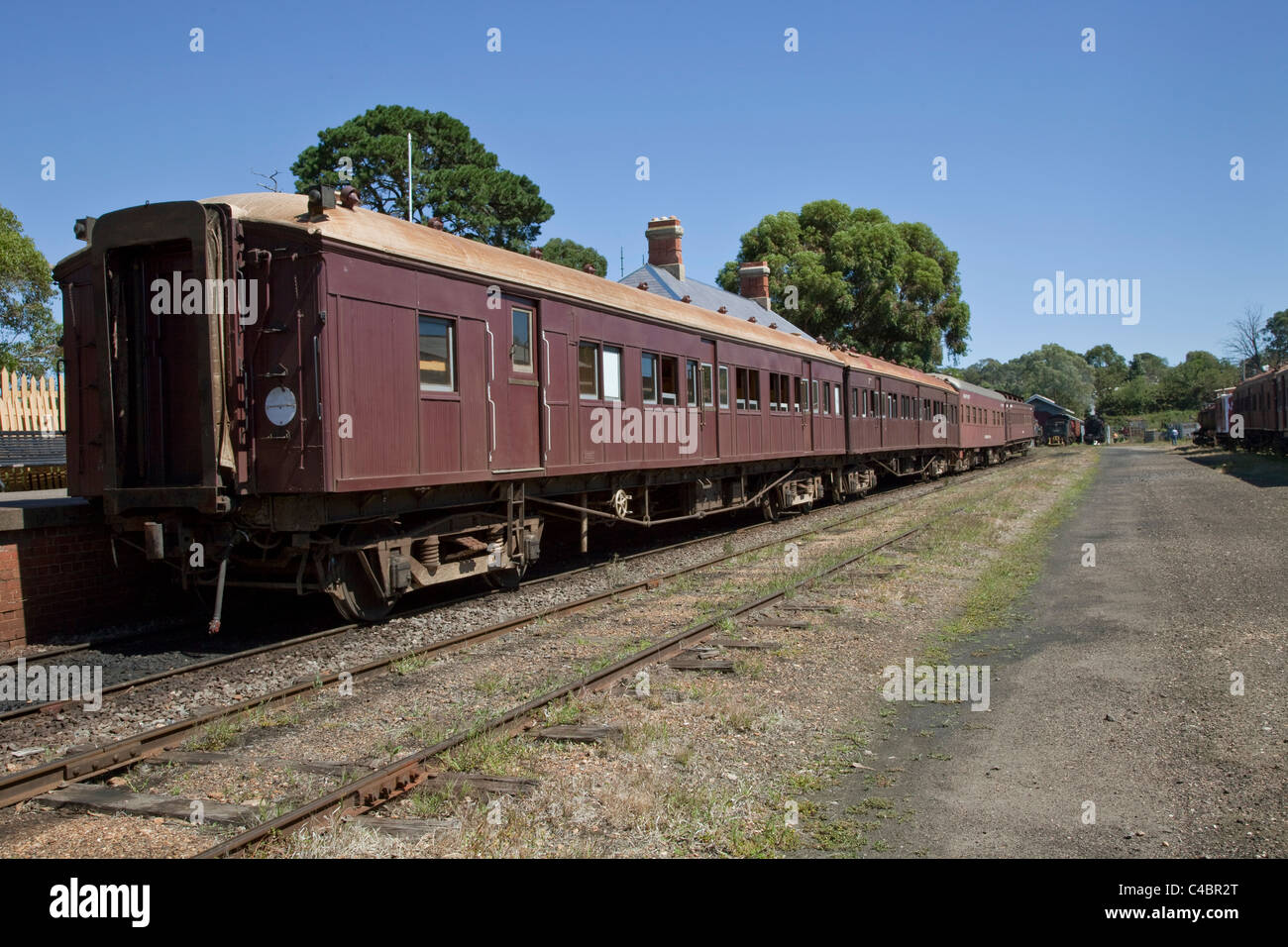 Carriages at Maldon Railway station, Maldon, Victoria, Australia Stock ...