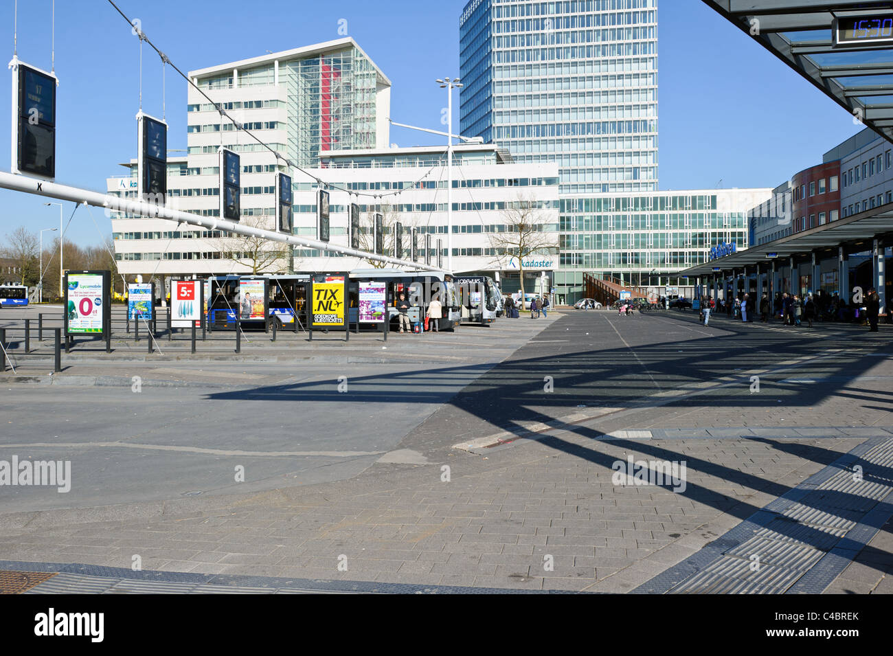 a busy bus station in the netherlands Stock Photo - Alamy