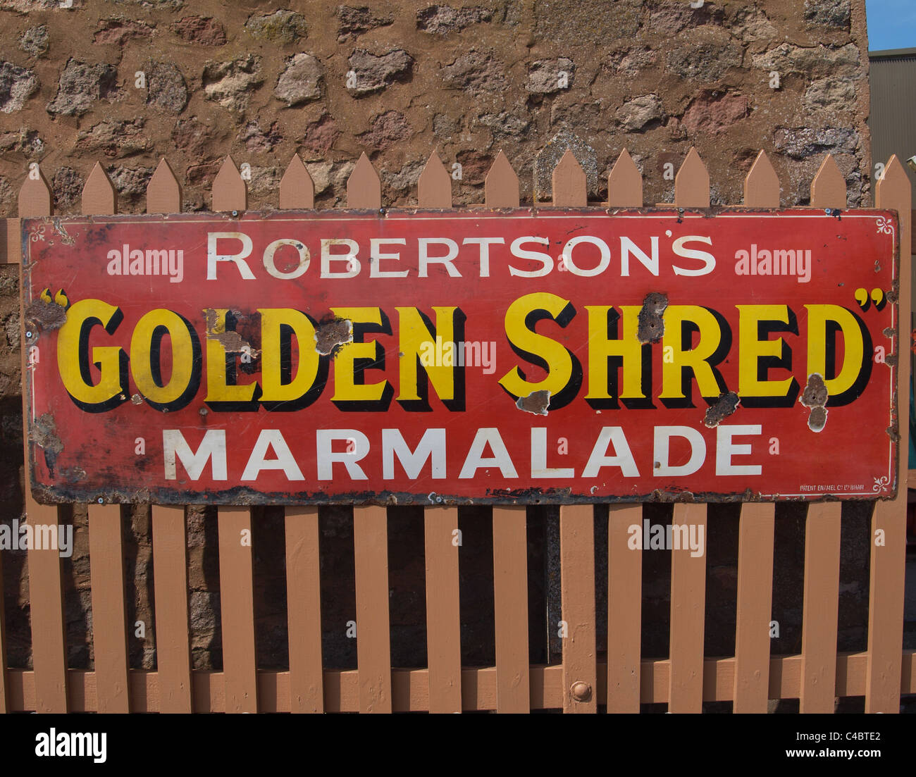 Old Robertson's Golden Shred Marmalade sign. Williton Station. West ...