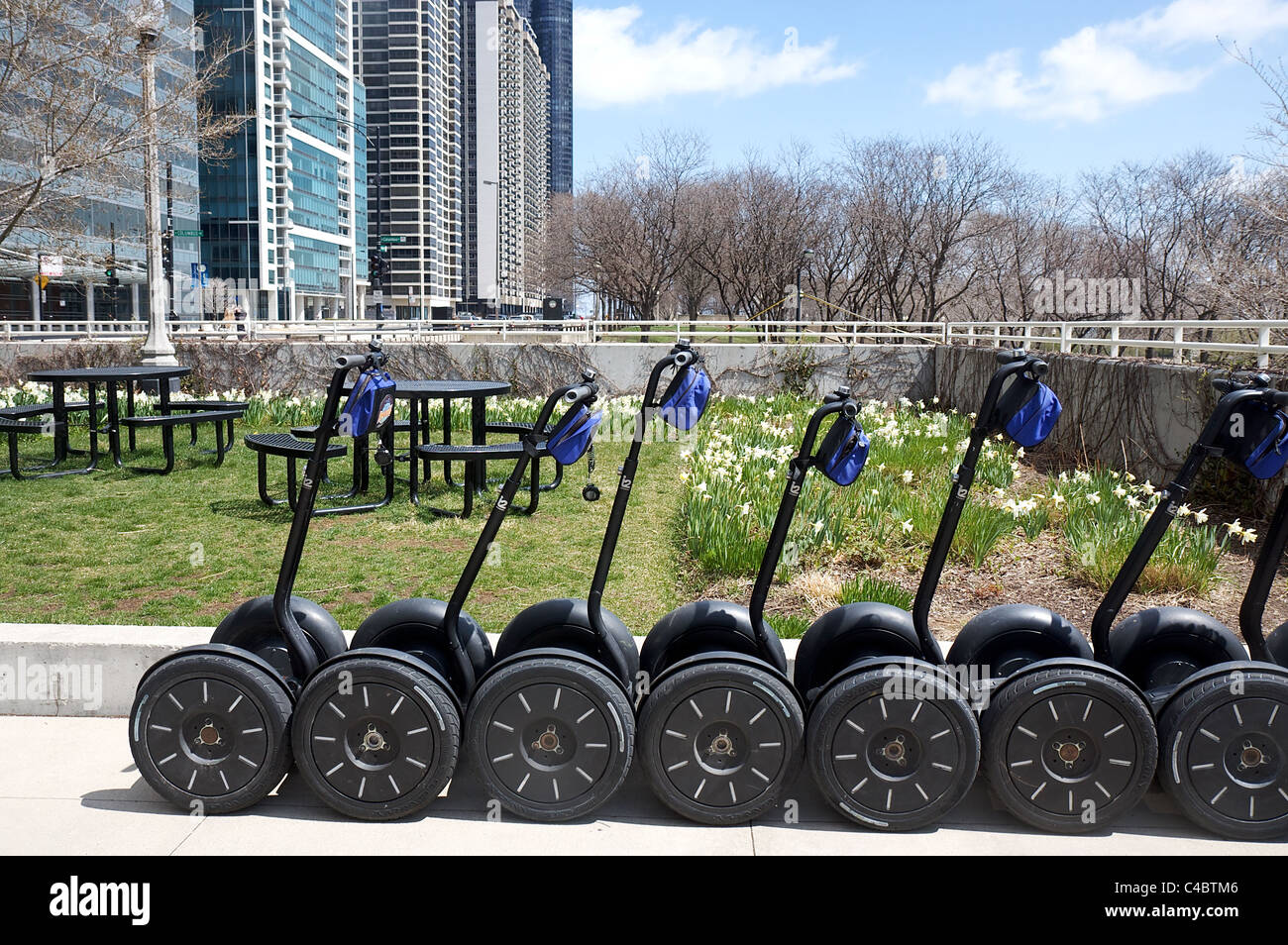 Segway PTs parked in Chicago's Millennium Park Stock Photo - Alamy