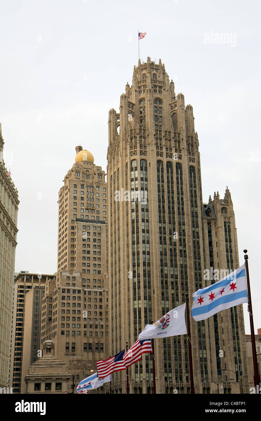 The Chicago Tribune Building Stock Photo - Alamy