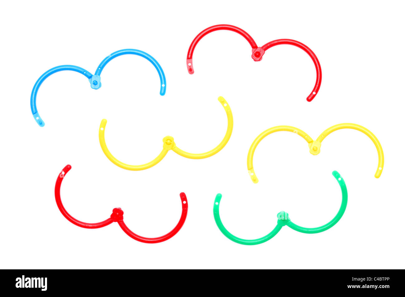 Paper rings isolated on white background Stock Photo - Alamy