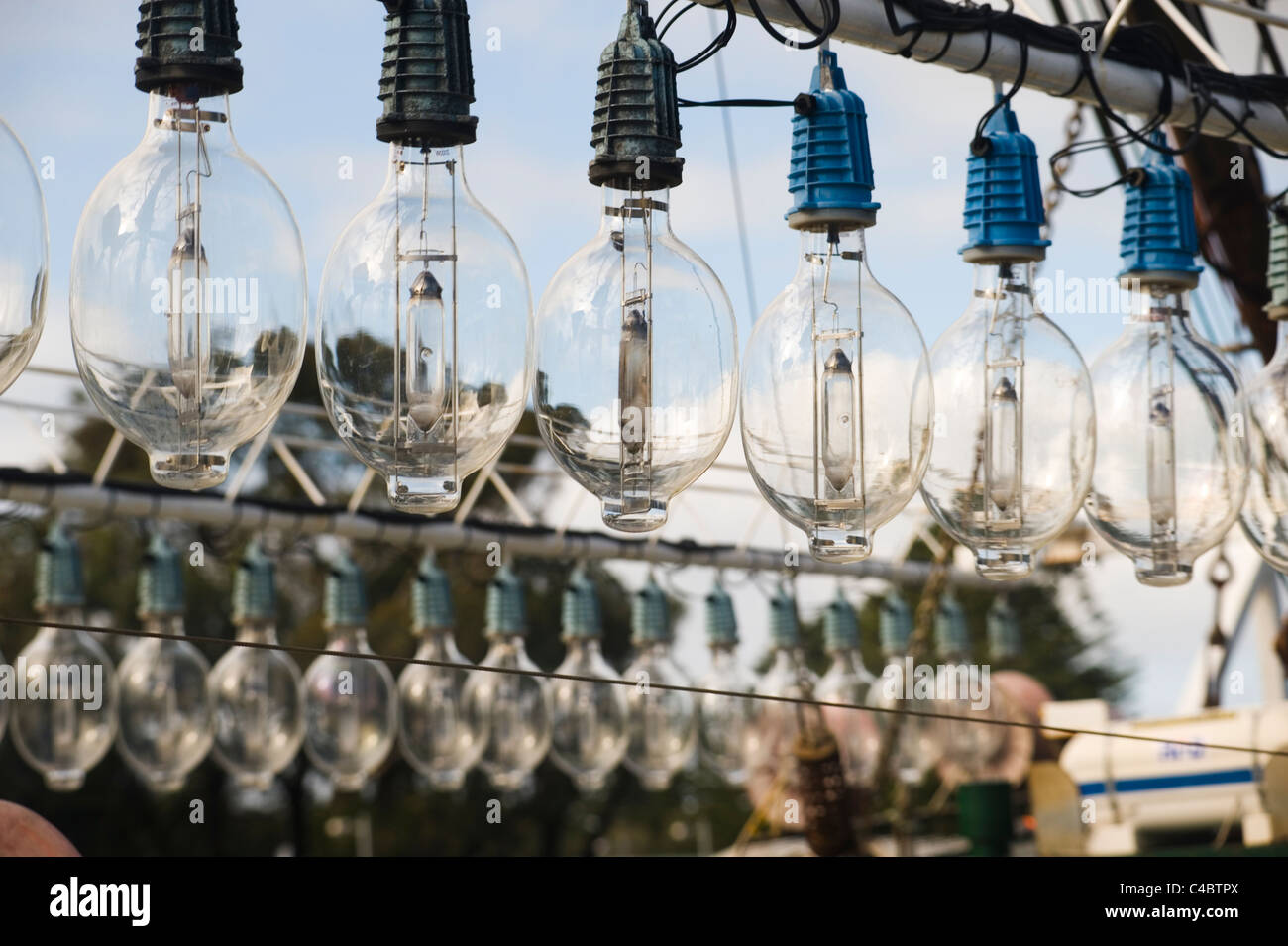 big light bulbs fishing boat Stock Photo - Alamy
