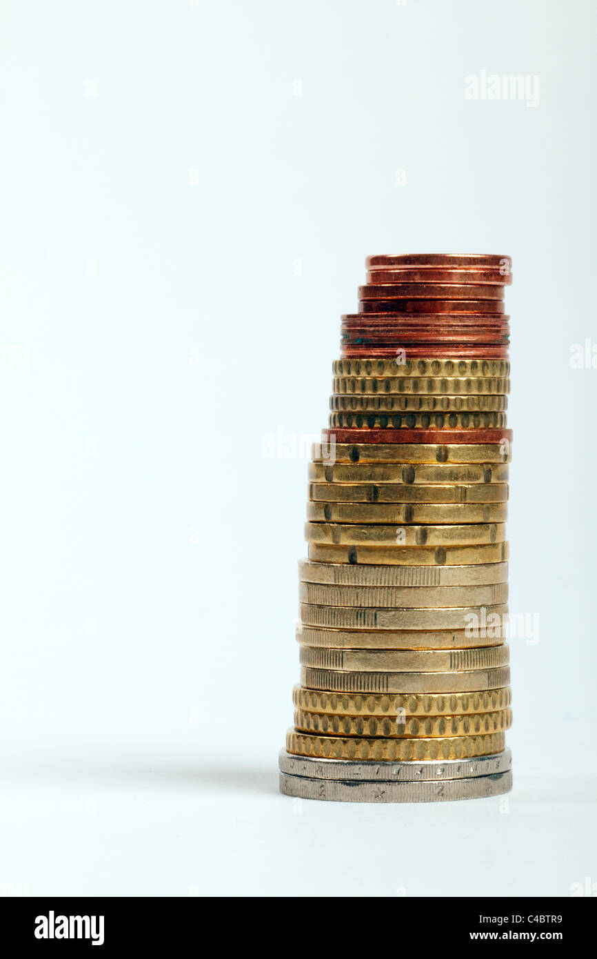 Stack of Euro coins Stock Photo - Alamy