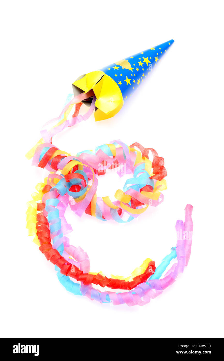 Party popper isolated on white background Stock Photo - Alamy