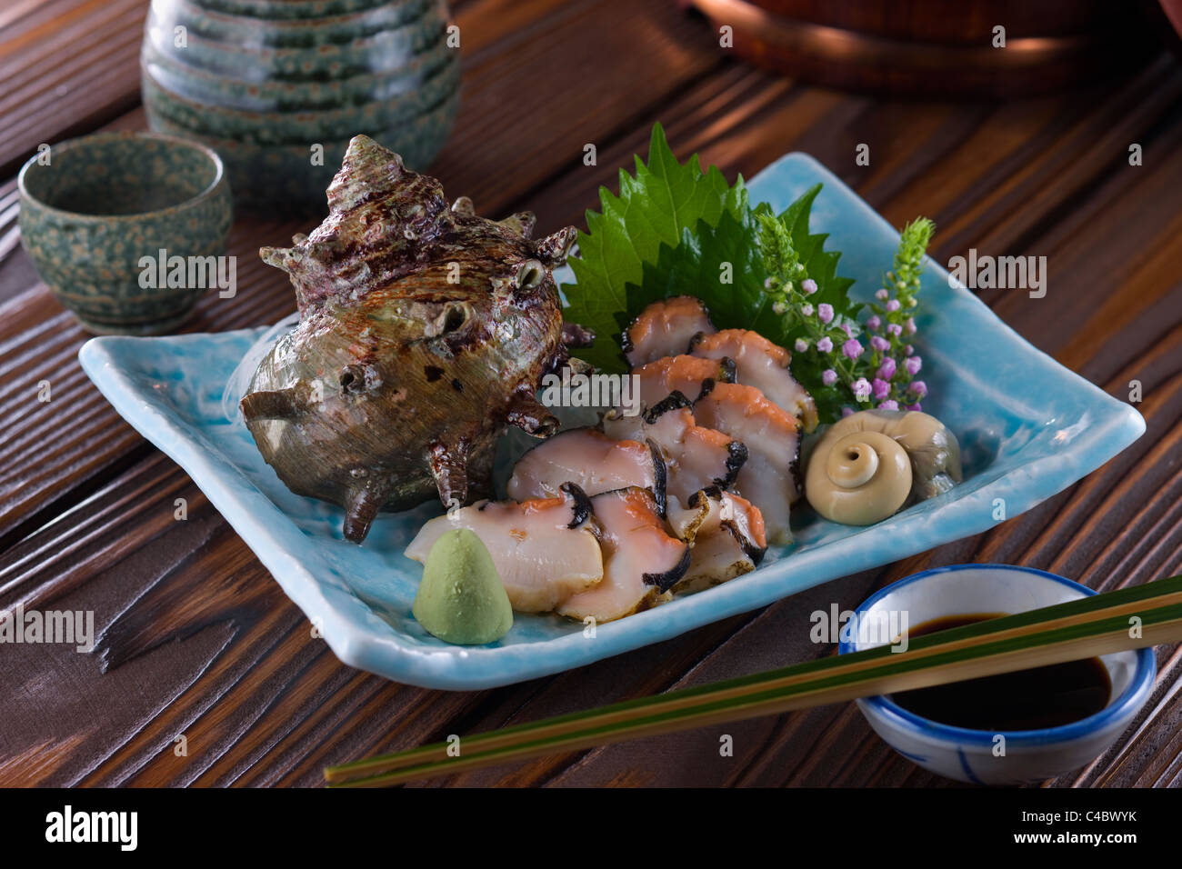 Sashimi of Sazae Stock Photo - Alamy