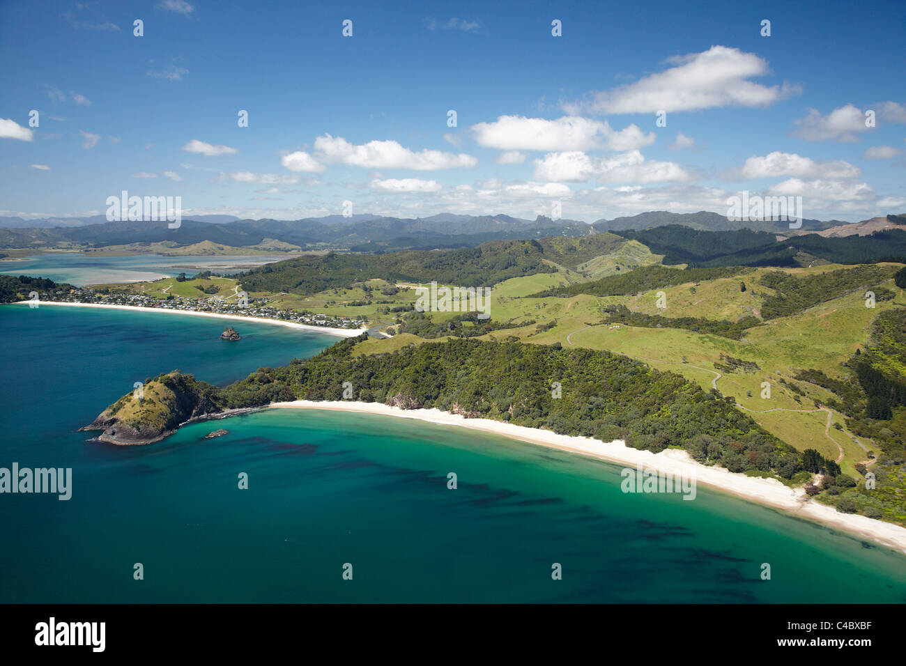 New Chums Beach, and Motuto Point, Coromandel Peninsula, North Island ...