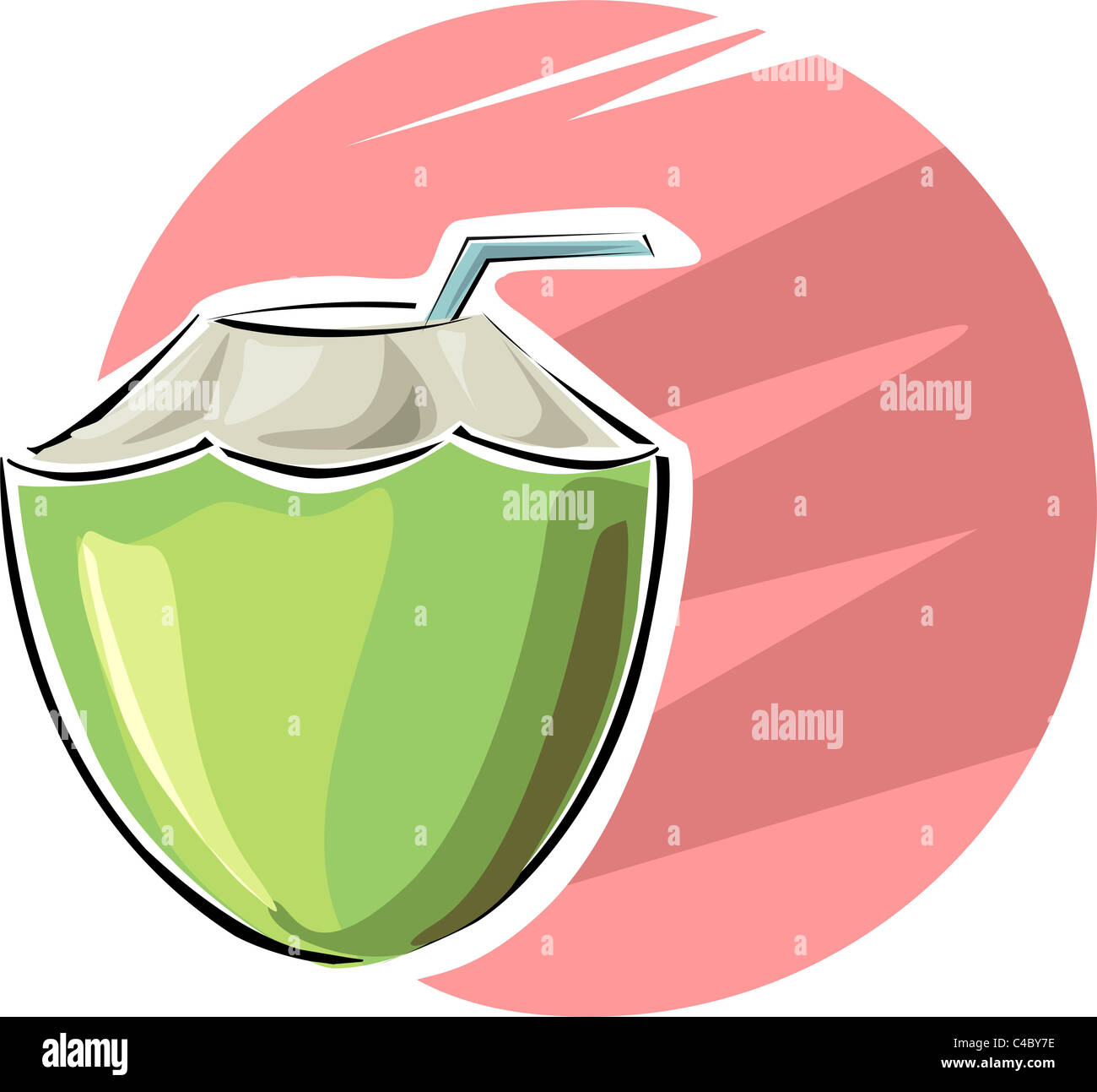 coconut and straw Stock Photo - Alamy