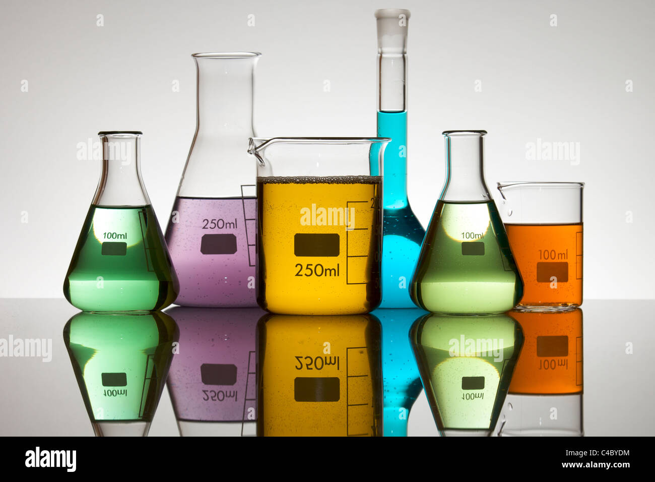 laboratory equipment with liquid color Stock Photo - Alamy
