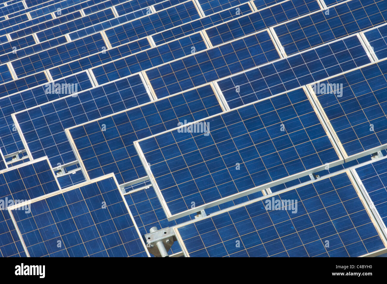 photovoltaic panels detail in blue color Stock Photo - Alamy