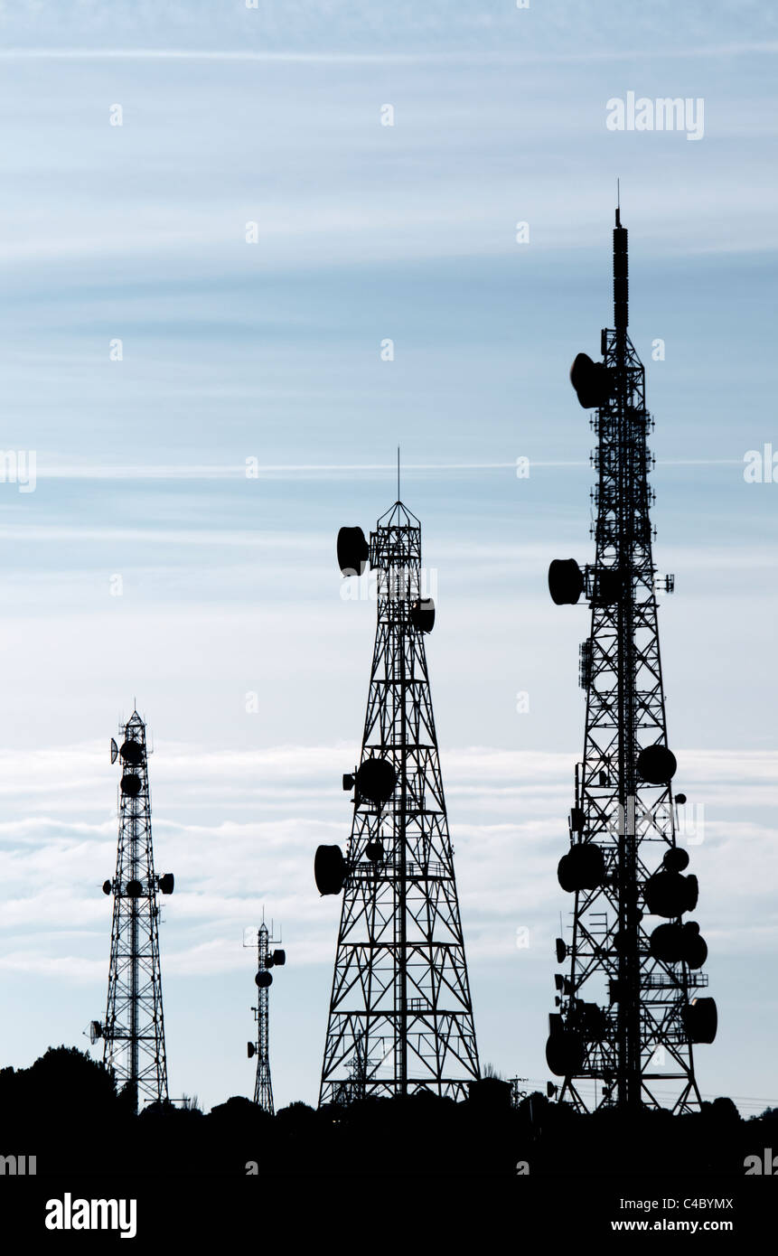 Silhouette Of Radio Tower Stock Photos & Silhouette Of Radio Tower ...