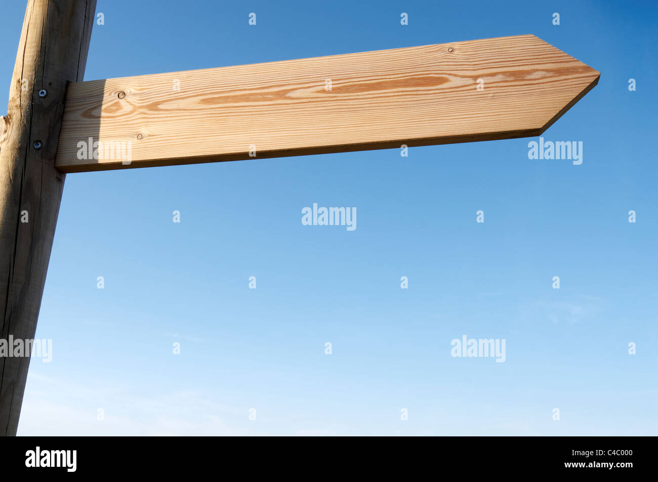 view a wooden directional sign on a pole Stock Photo - Alamy