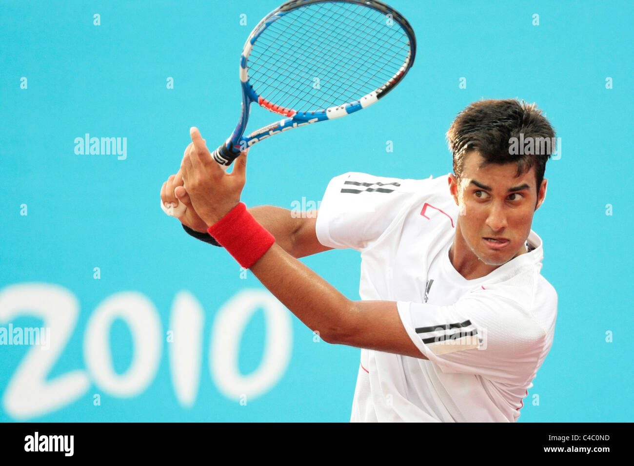 Yuki Bhambri of India competing in the Mens' Singles Finals Stock Photo ...
