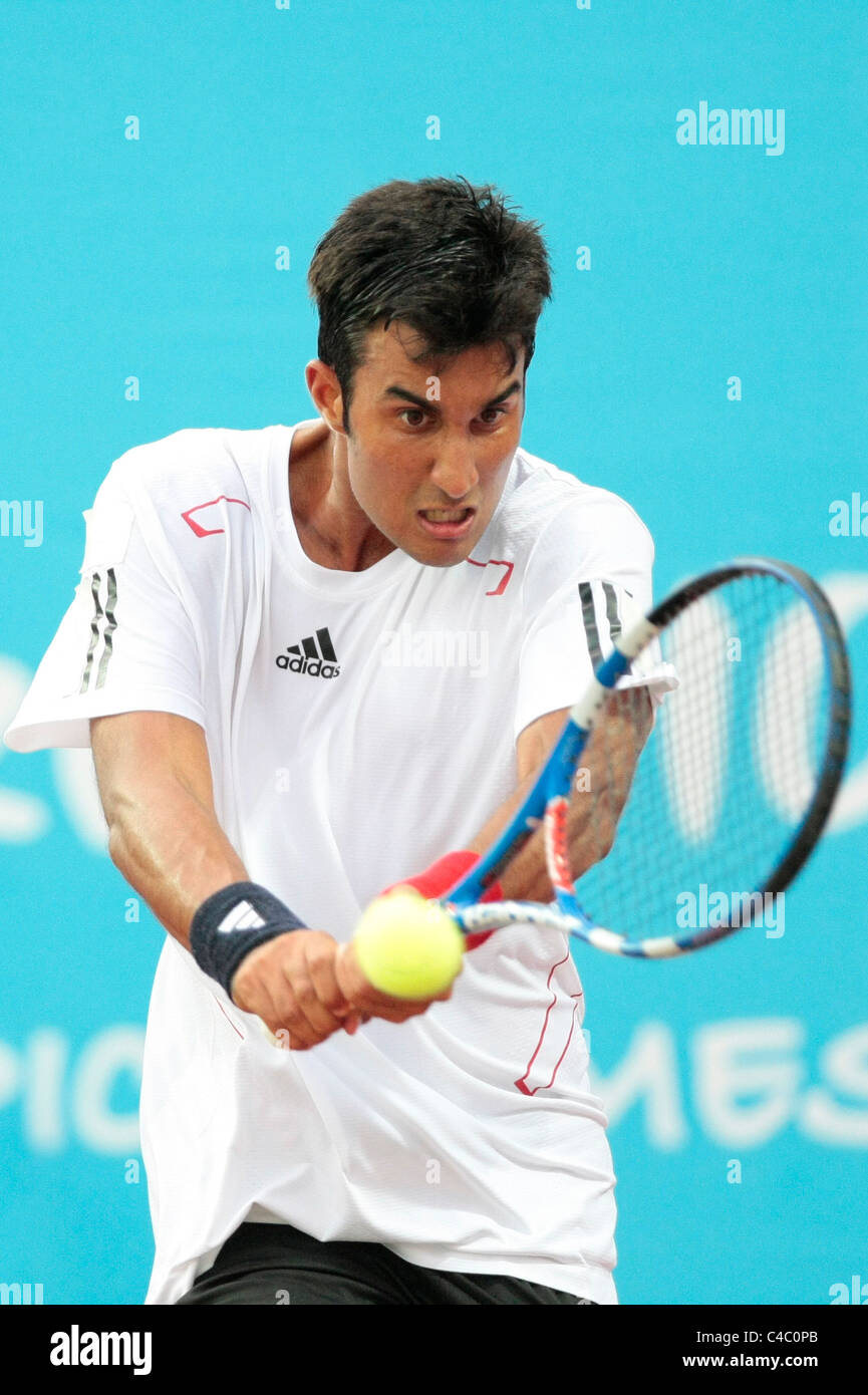 Yuki Bhambri of India competing in the Mens' Singles Finals Stock Photo ...