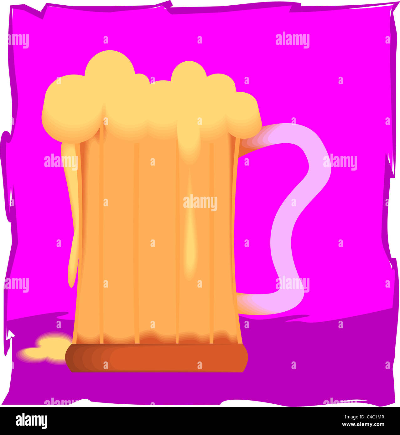 beer mug overflowing Stock Photo - Alamy