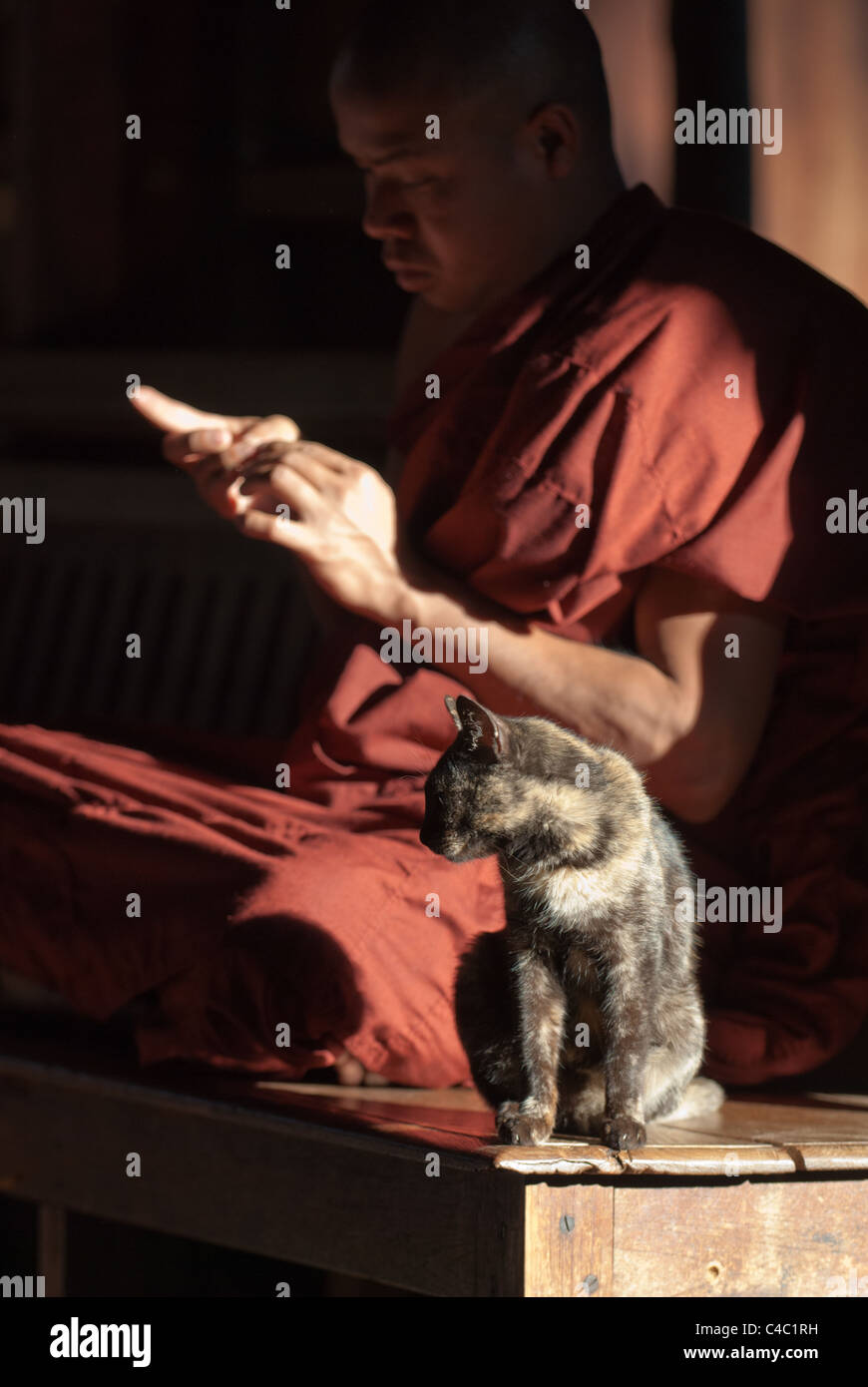 Monk on bench hi-res stock photography and images - Alamy