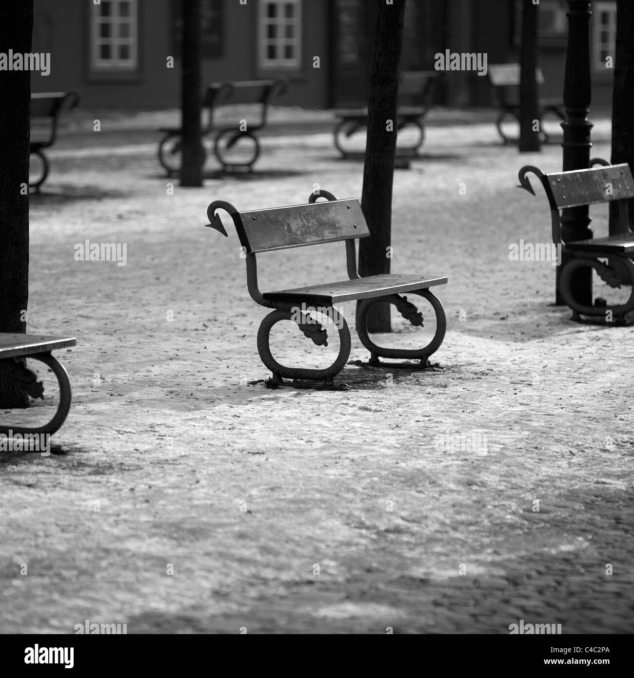 Roadway in city park Black and White Stock Photos & Images - Alamy