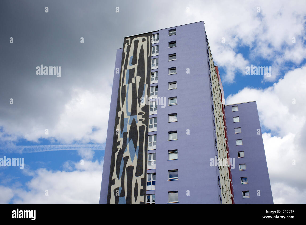 refurbished high rise block of flats Stock Photo - Alamy
